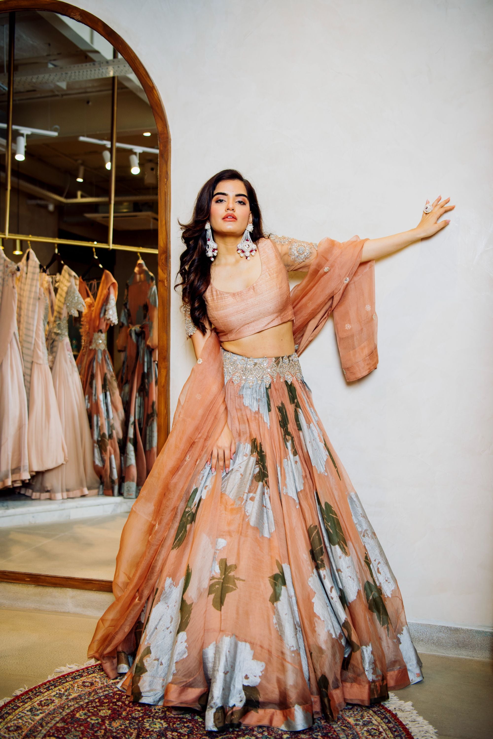 Akshika in our Nude Dahlia Lehenga Set – Bhumika Sharma