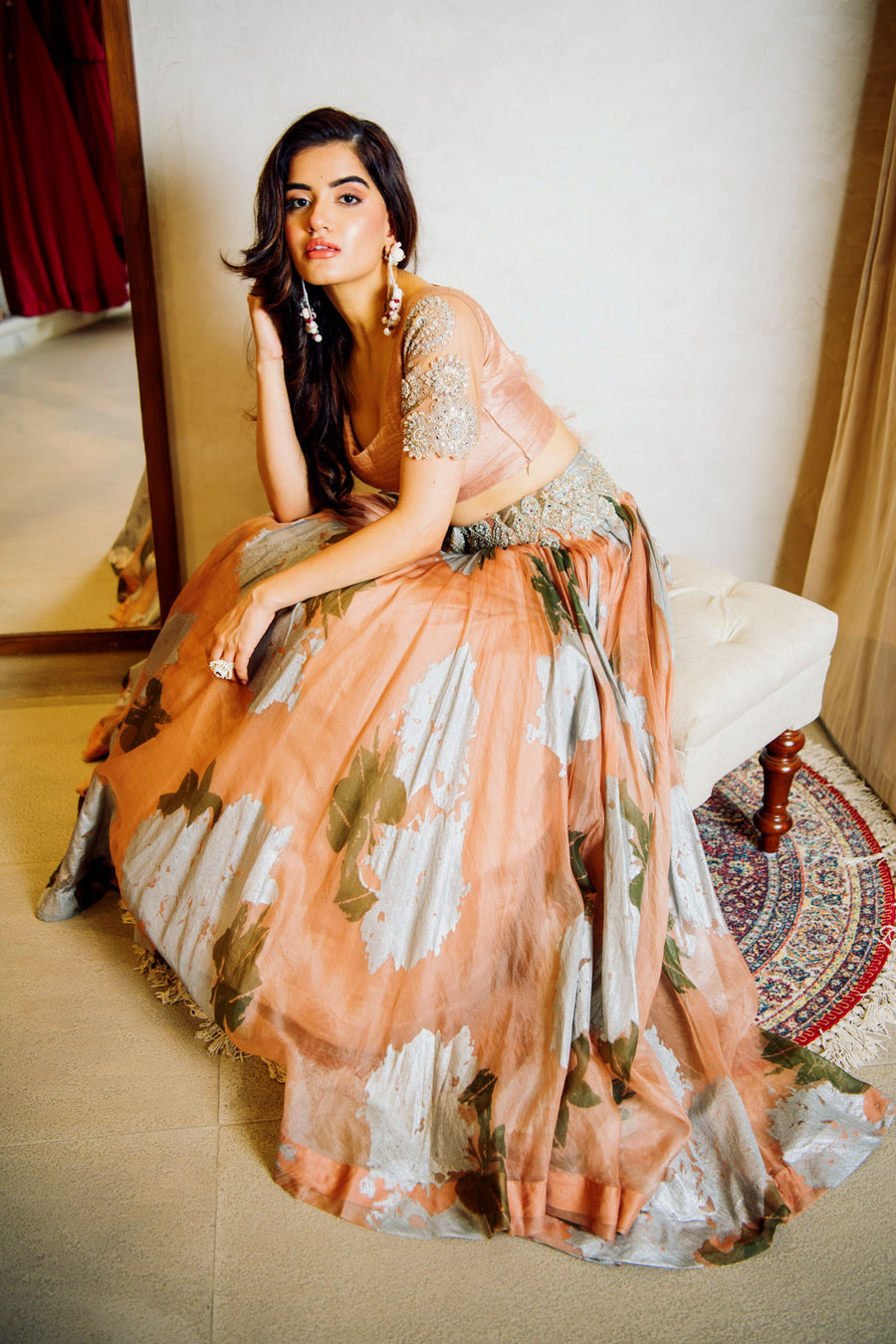 Akshika in our Nude Dahlia Lehenga Set – Bhumika Sharma